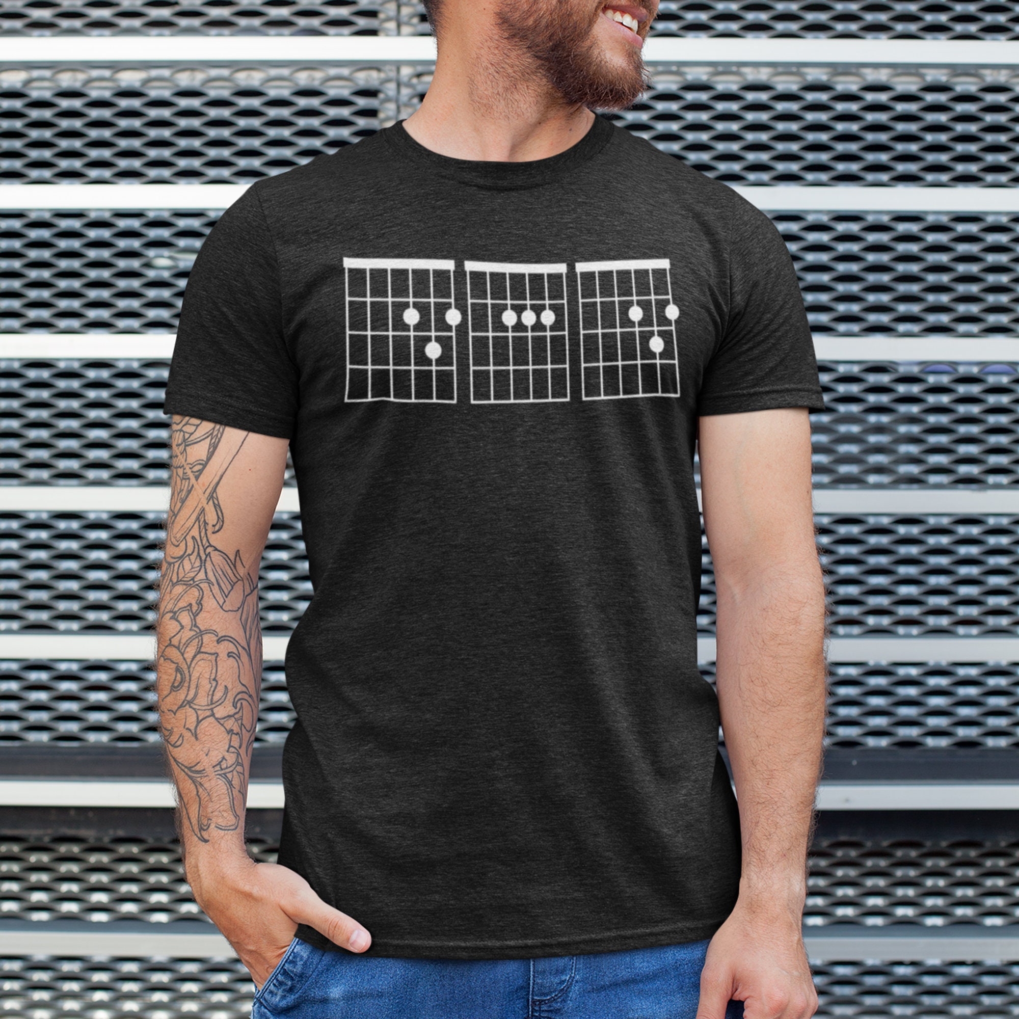 Guitar Dad Shirt, Dad Guitar Chords T-shirt, Guitarist Dad Birthday ...
