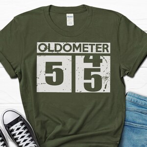 55th Birthday Gift for Men, 55th Birthday Men's Shirt, Oldometer 55 T ...