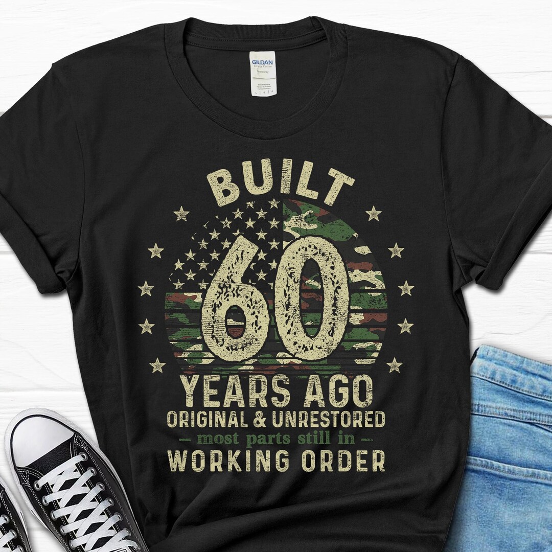 Built 60 Years Ago Shirt, 60th Birthday T-shirt for Men, 60 Year ...