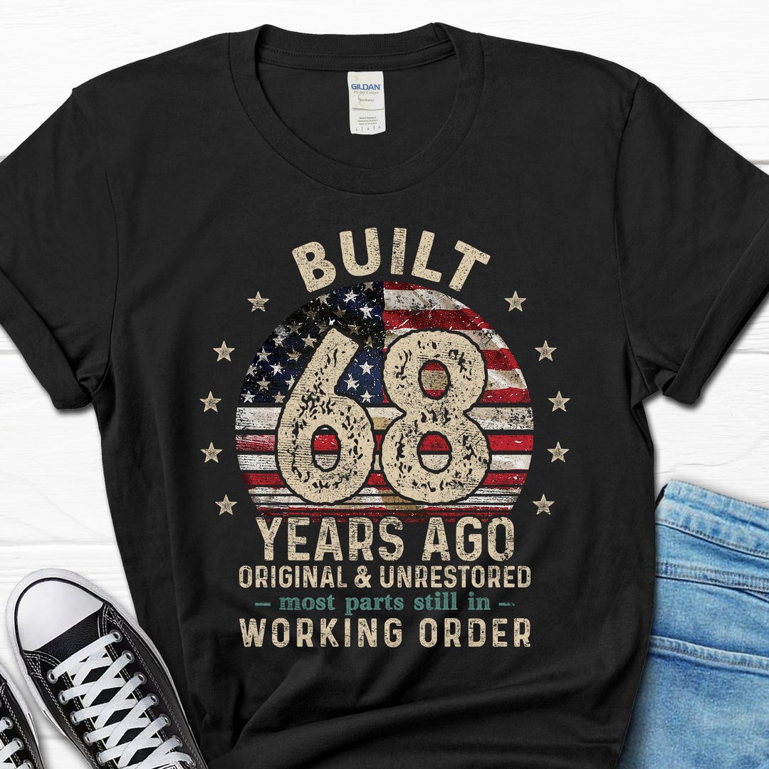 Built 68 Years Ago Shirt for Men, Vintage 1958 Men's Gift, 68th ...
