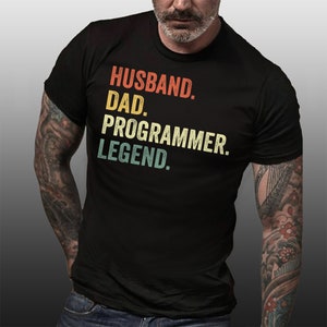 Husband Dad Programmer Legend Shirt, Funny Christmas Coding Shirt for Him, Father's Day ...
