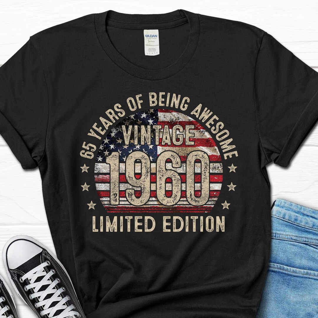 65th Birthday Men's T-shirt, 65 Year Birthday Tee for Him, 65th Bday ...