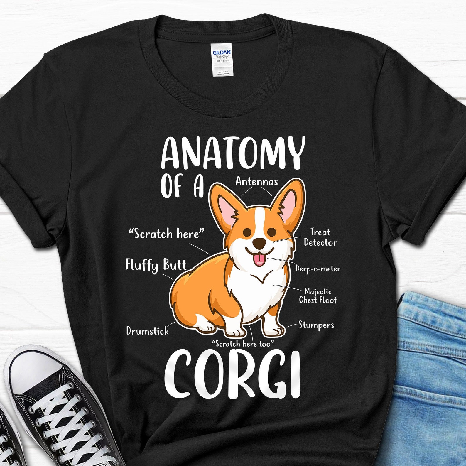 Funny Corgi Shirt Anatomy of a Corgi T-shirt Corgi Mom Gift | Etsy