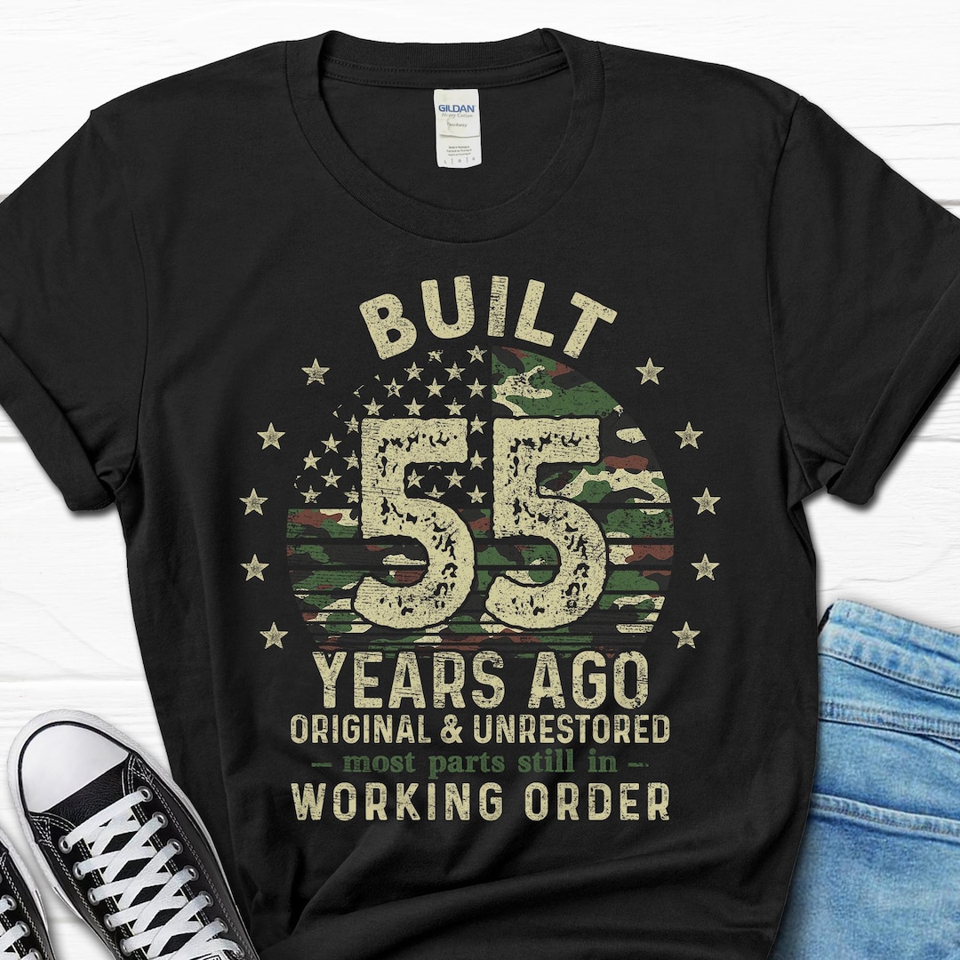 Built 55 Years Ago Shirt, 55th Birthday T-shirt for Men, 55 Year ...
