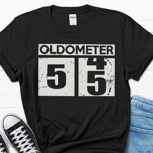 55th Birthday Gift for Men, 55th Birthday Men's Shirt, Oldometer 55 T ...