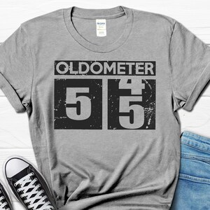 55th Birthday Gift for Men, 55th Birthday Men's Shirt, Oldometer 55 T ...