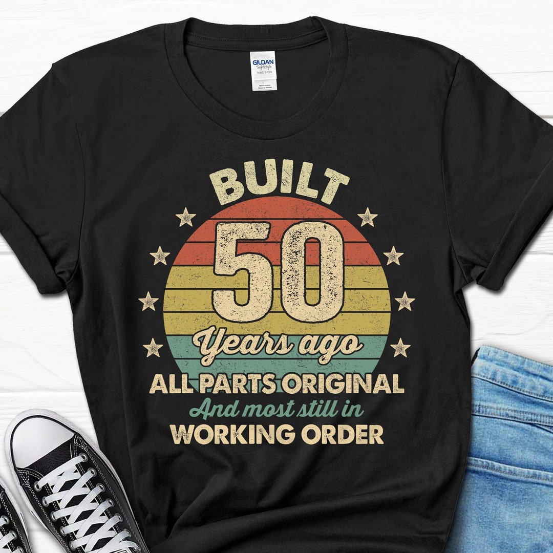 Built 50 Years Ago Shirt, Vintage 1975 Gift, 50th Birthday Tee for Men ...