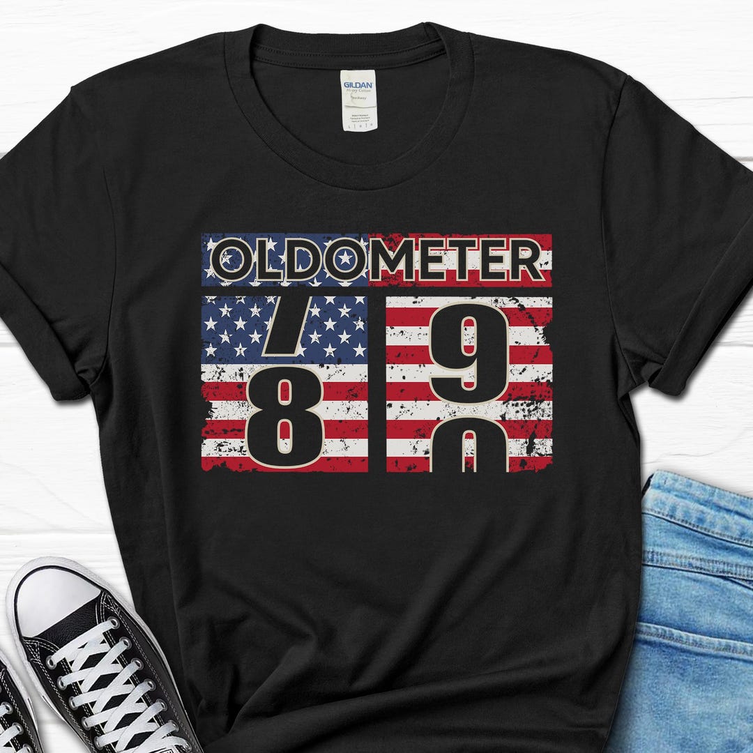 80th Birthday Oldometer Shirt for Him, 80 Year Old T-shirt for Men ...