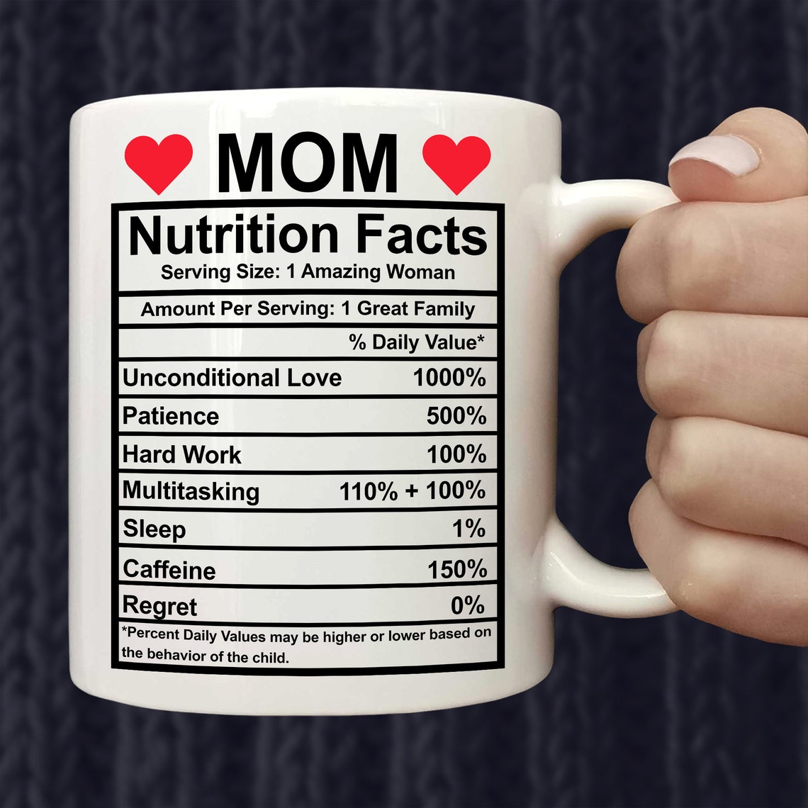 Mom Nutrition Facts Mug Mothers Day Gift Mom Ceramic Coffee - Etsy