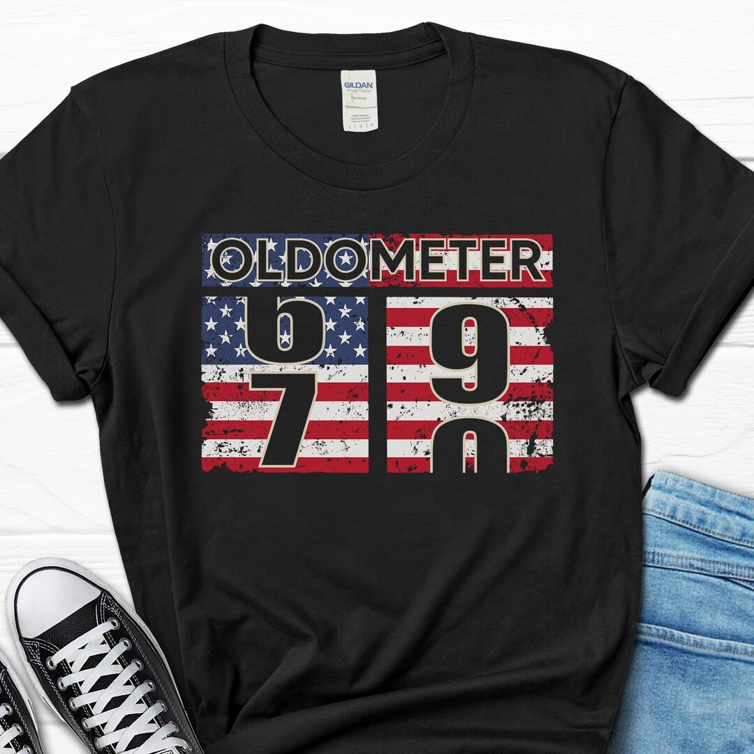 70th Birthday Oldometer Shirt for Him, 70 Year Old T-shirt for Men ...