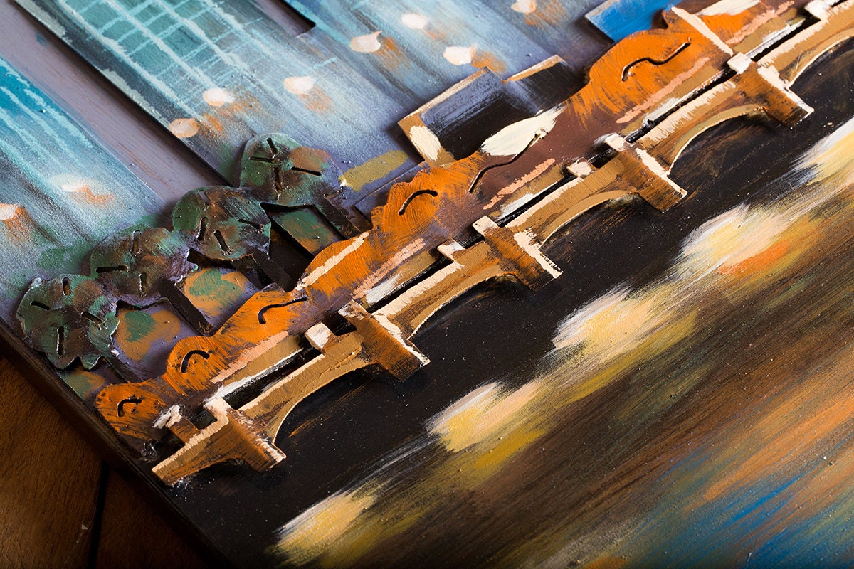 Miami Cityscape Metal Sign - Rustic - Miami Art - Wall Art - Restaurant ...