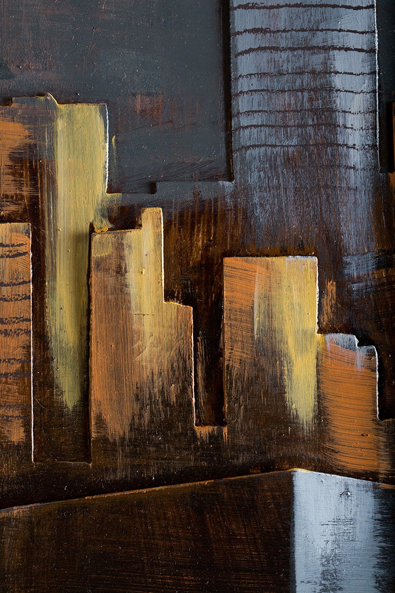 Seattle Cityscape Metal Sign Metal Black Seattle Art Wall Art ...