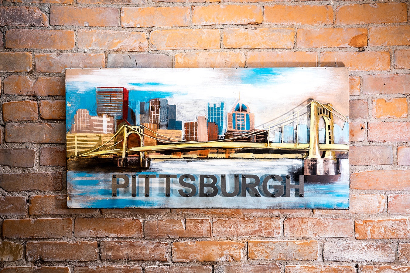 Pittsburgh Cityscape Metal Sign Metal Unfinished - Etsy Australia