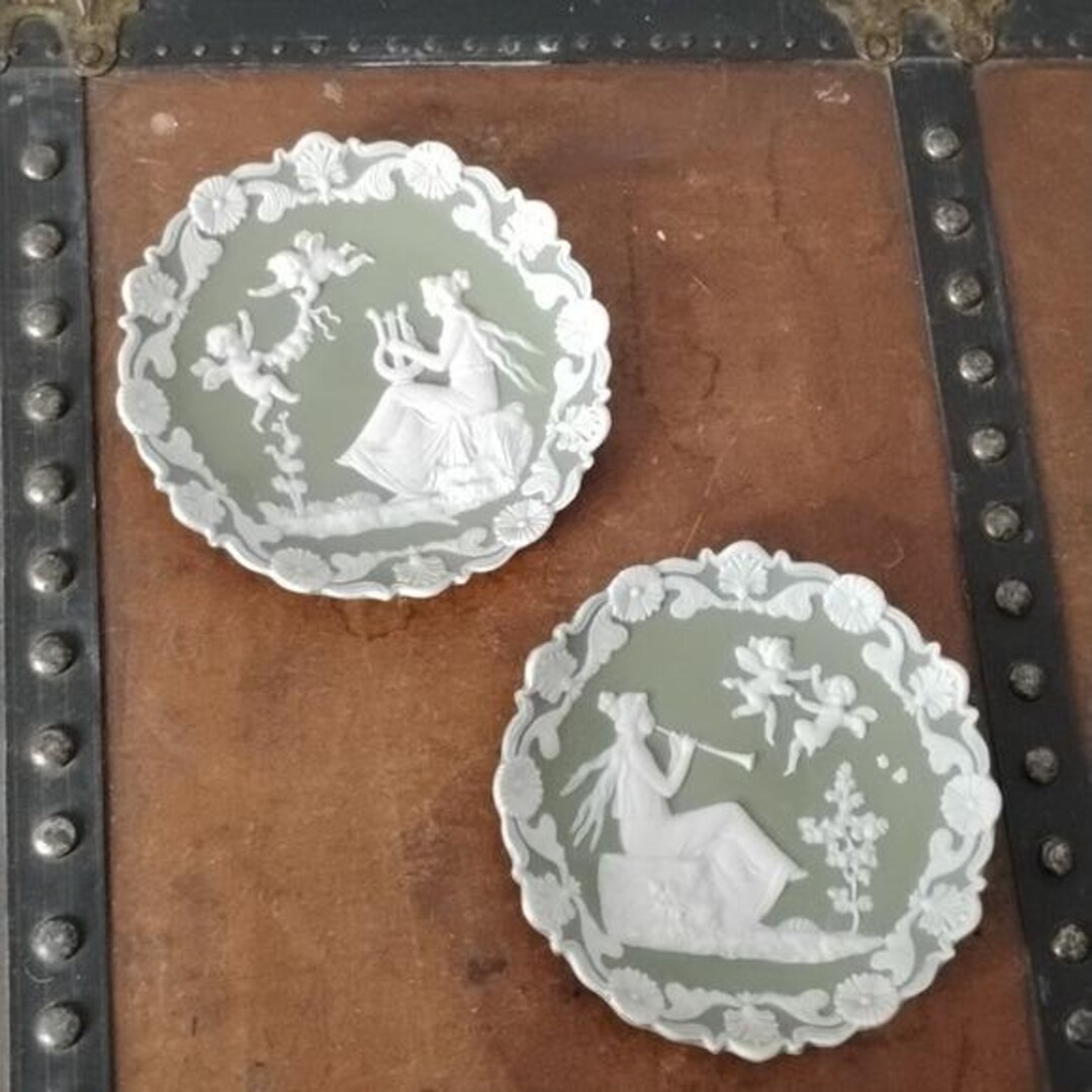 Antique Jasperware Decorative Plates - Set of 2 - Schafer Vater ...
