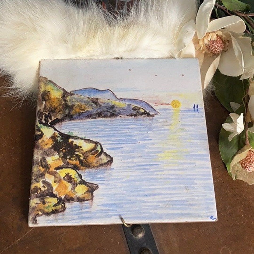 Vintage Scenic Ceramic Tile 6x6 Hand Painted Wall Tile Made in Italy ...