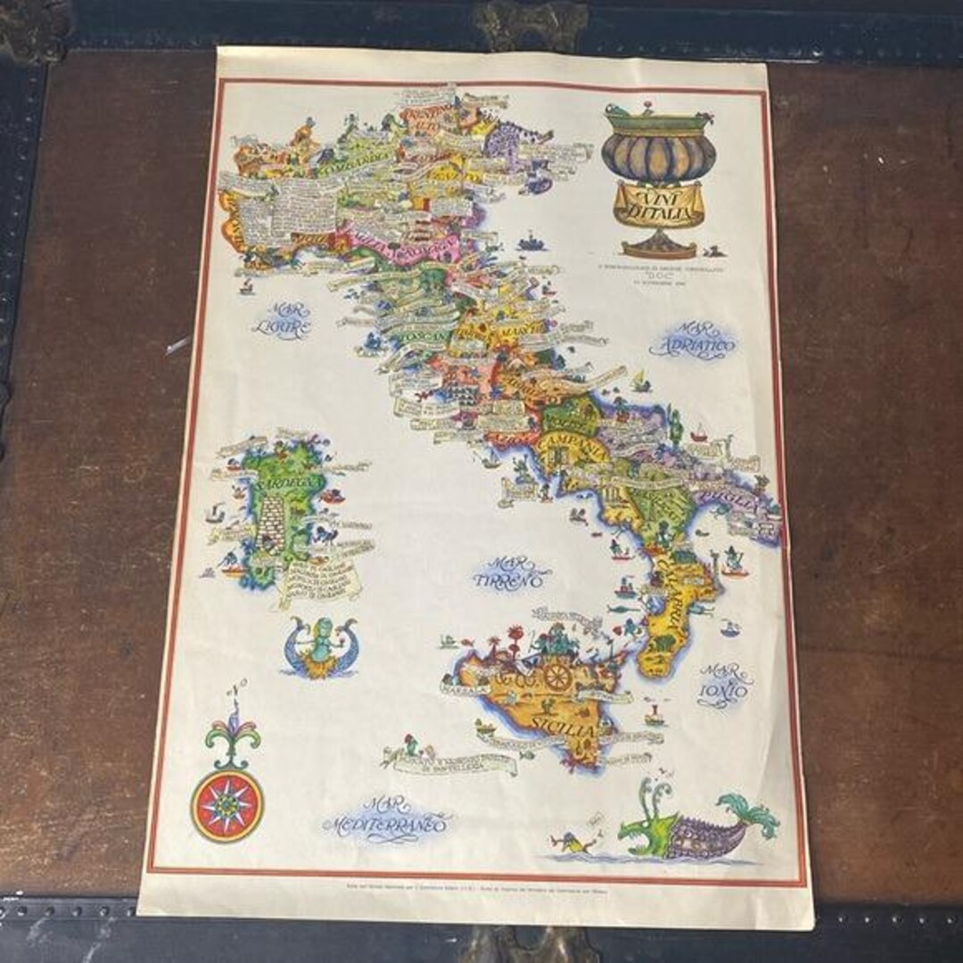 Vini D’italia 1979 Wine Map Poster - Istituto Nazionale per Il ...