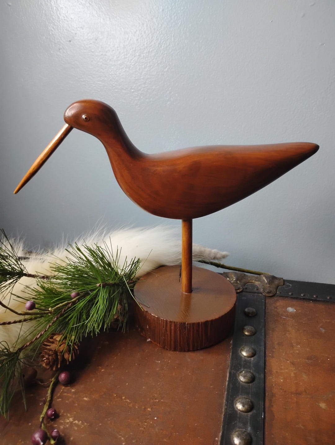 Hand Carved Sand Piper Shore Bird Standing Figurine - Etsy
