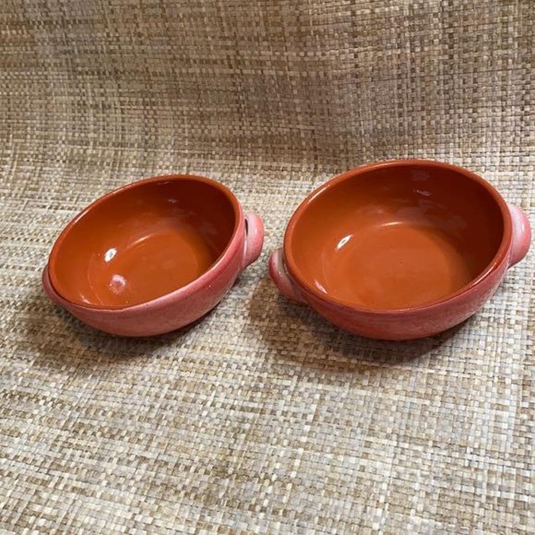 De Silva Red Terracotta Soup Bowls With Handles - Made in Italy - Red ...