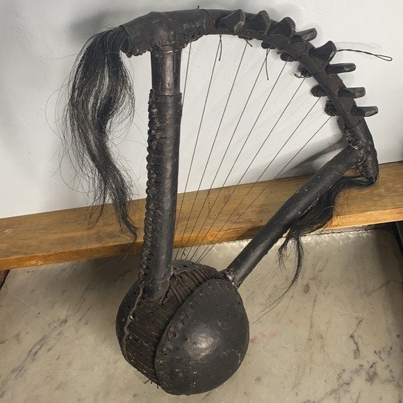 Antique 8 String Musical Instrument: Nyatiti , Krar , Lyre , Harp ...