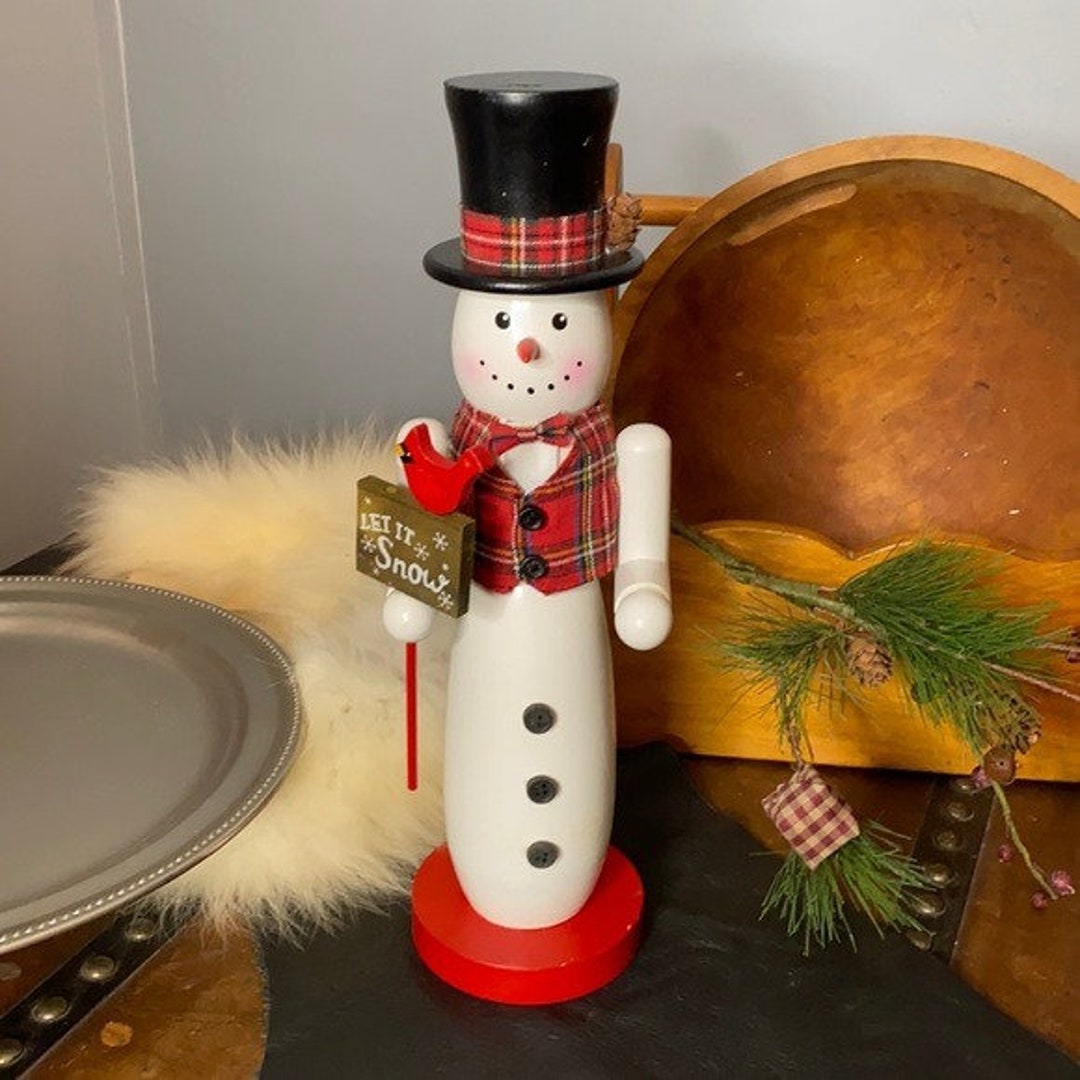 Vintage Snowman Nutcracker by Santas Workshop let It Snow Snowman ...