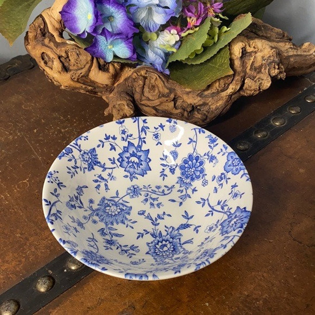Churchill Blue and White Floral Print 6" Bowl - Made in England ...