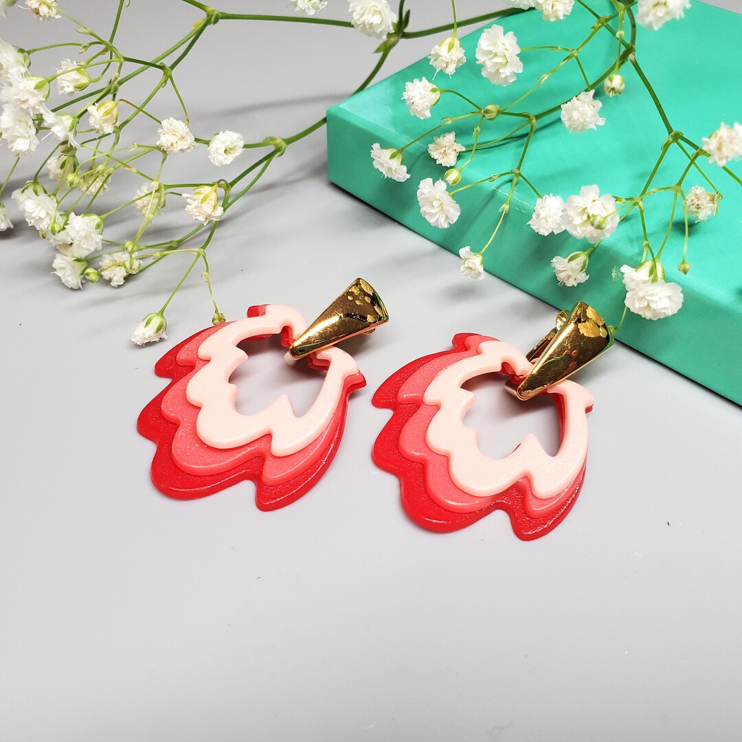 Vintage Avon Interchangeable Flame Earrings Red Fire Clip-on - Etsy