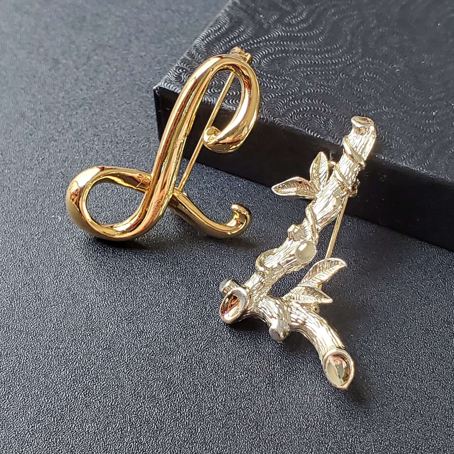 Vintage Letter L Brooch pin initial monogram brooch | Etsy