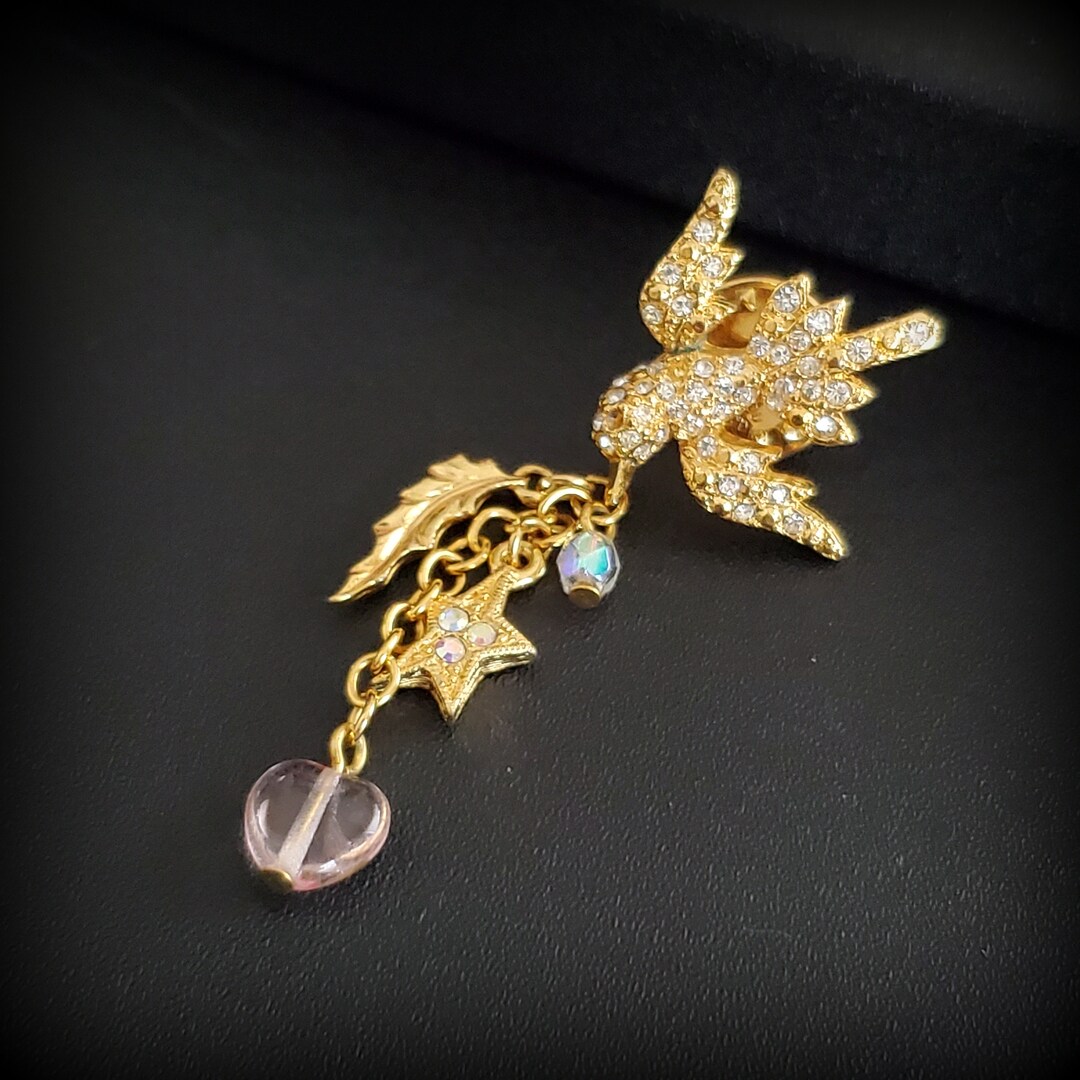 Vintage Kirks Folly Small Bird Pin With Charms, Gift for Mom From ...