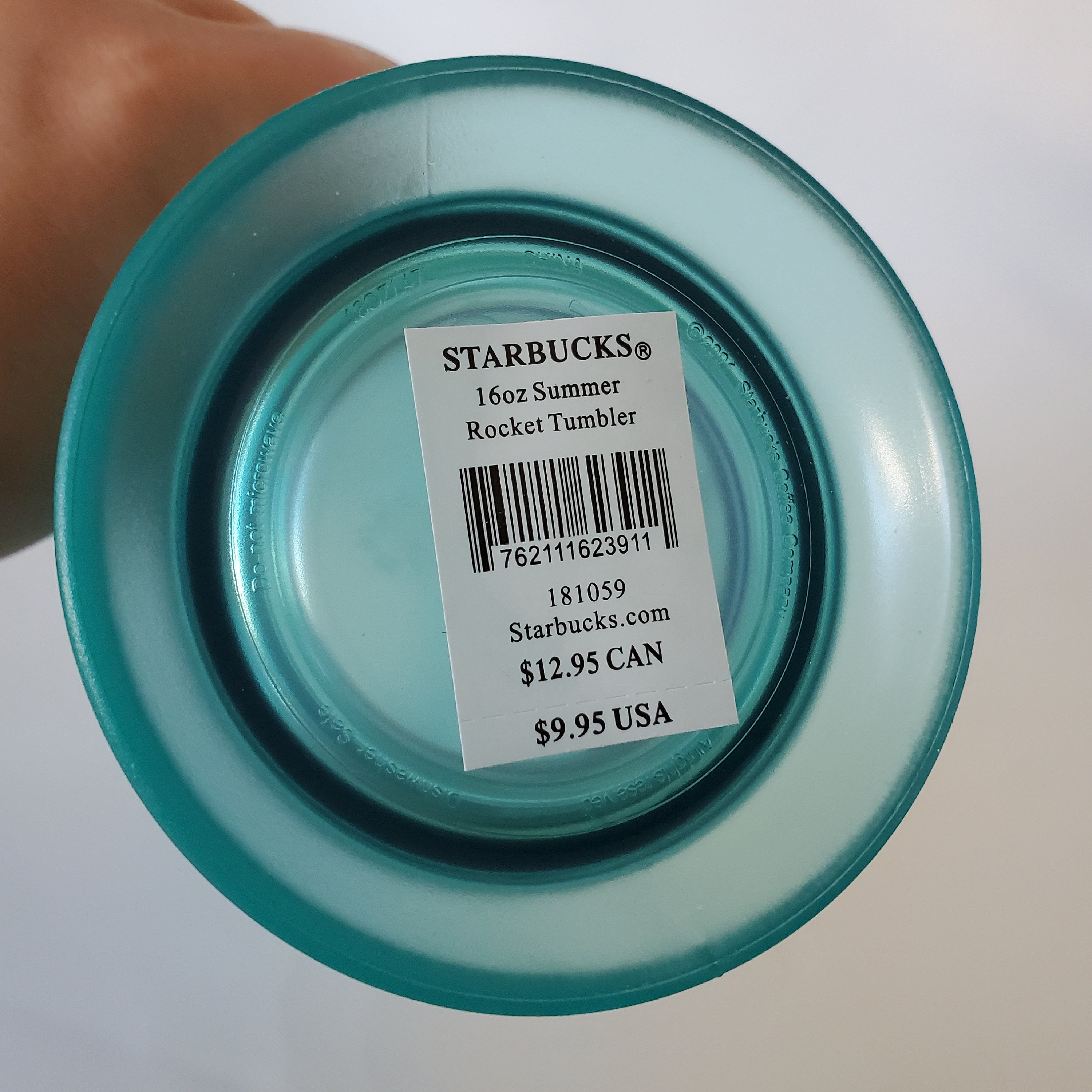 Vintage Starbucks 2001 Barista Summer Aqua Blue Plastic Rocket Tumbler ...