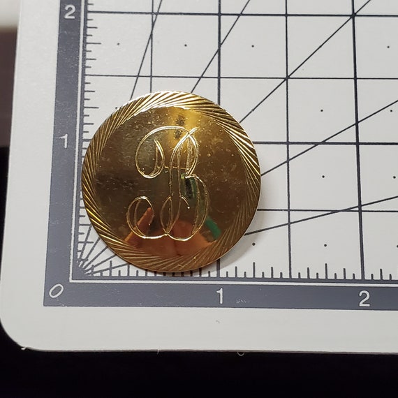 B Letter brooch Alphabet B pin Vintage initial brooch… - Gem