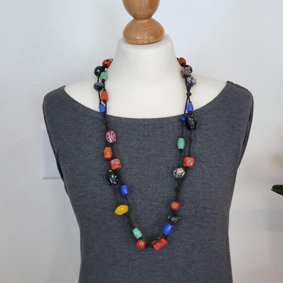 Vintage African glass beds chunky belt, Bohemian lar… - Gem