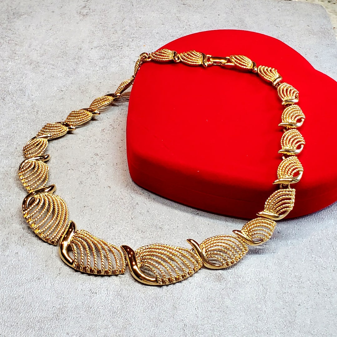 Vintage Napier Avant Garde Neckalce, Wide Gold Collar Necklace, Napier ...