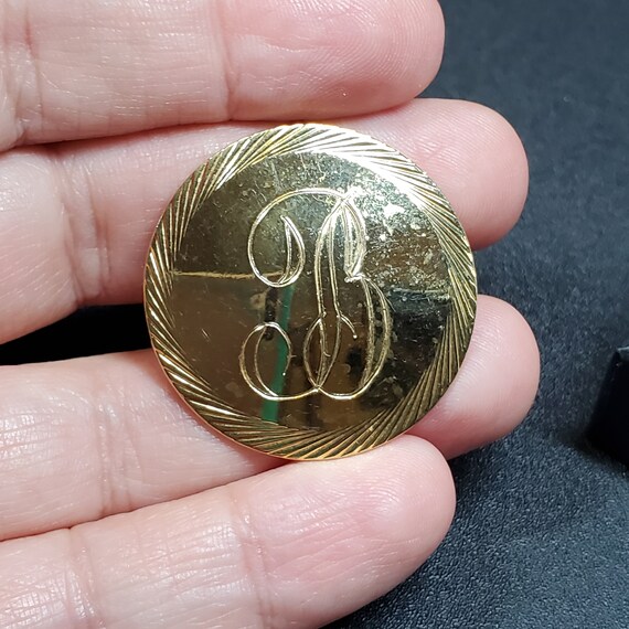 B Letter brooch Alphabet B pin Vintage initial brooch… - Gem