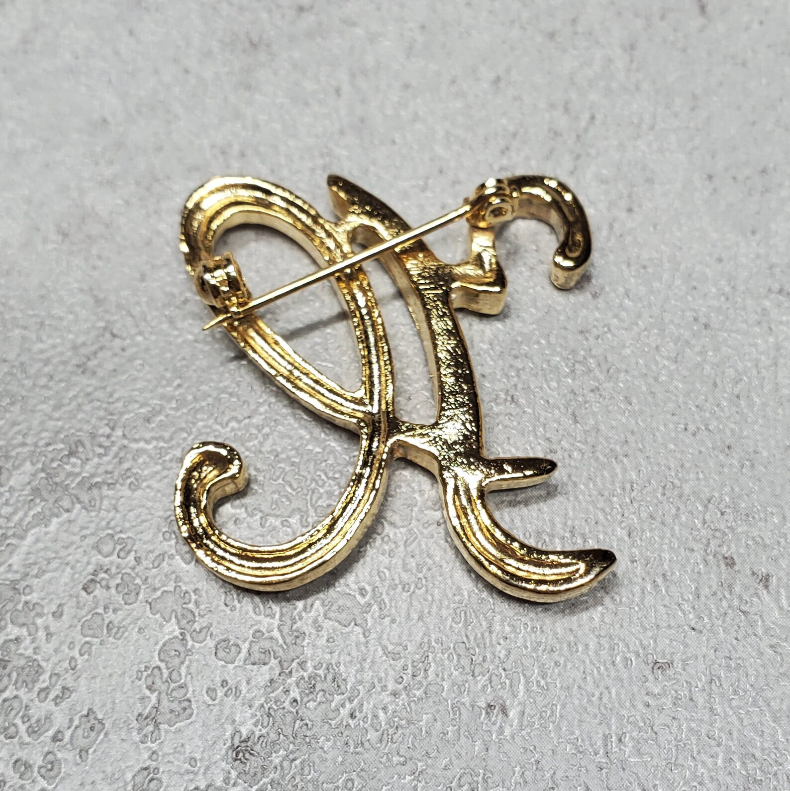 Vintage Letter Monogram Brooch Initial Brooch Pin | Etsy