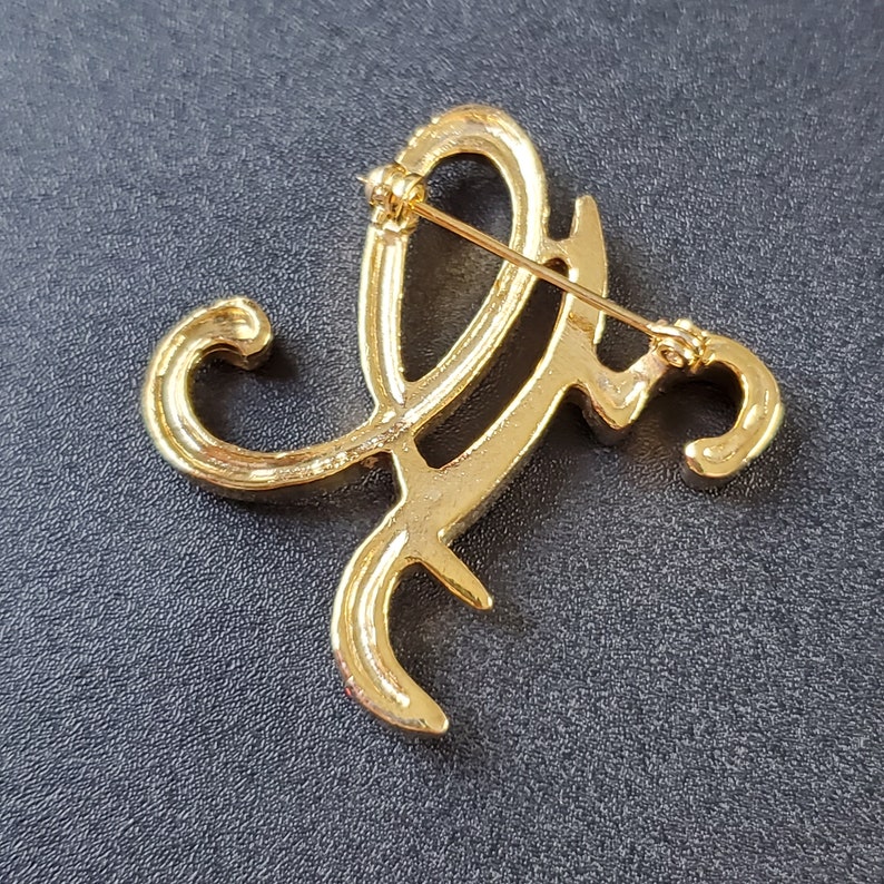 Vintage Letter Monogram Brooch, Initial Brooch Pin - Etsy