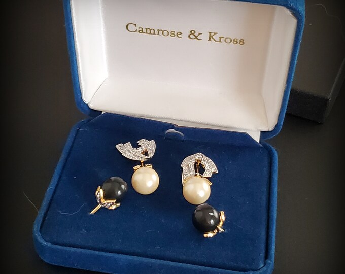 JBK Jewelry, Black and White Pearl Earrings, Camrose and Kross ...