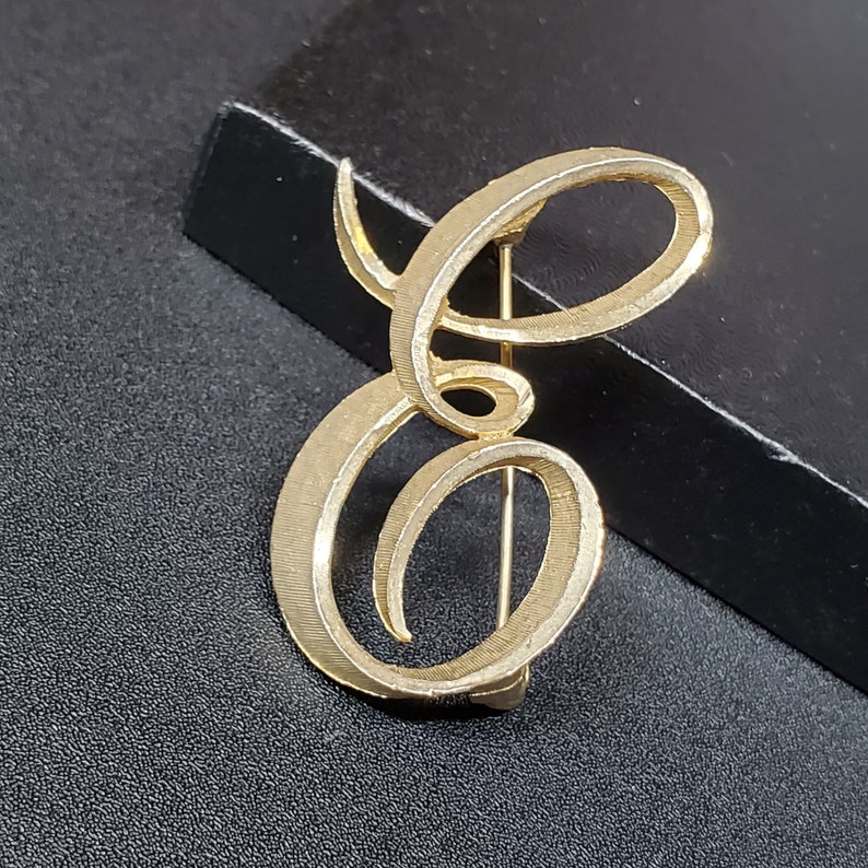 Vintage Letter E Brooch Pin, E Initial Stick Pin Monogram Brooch ...