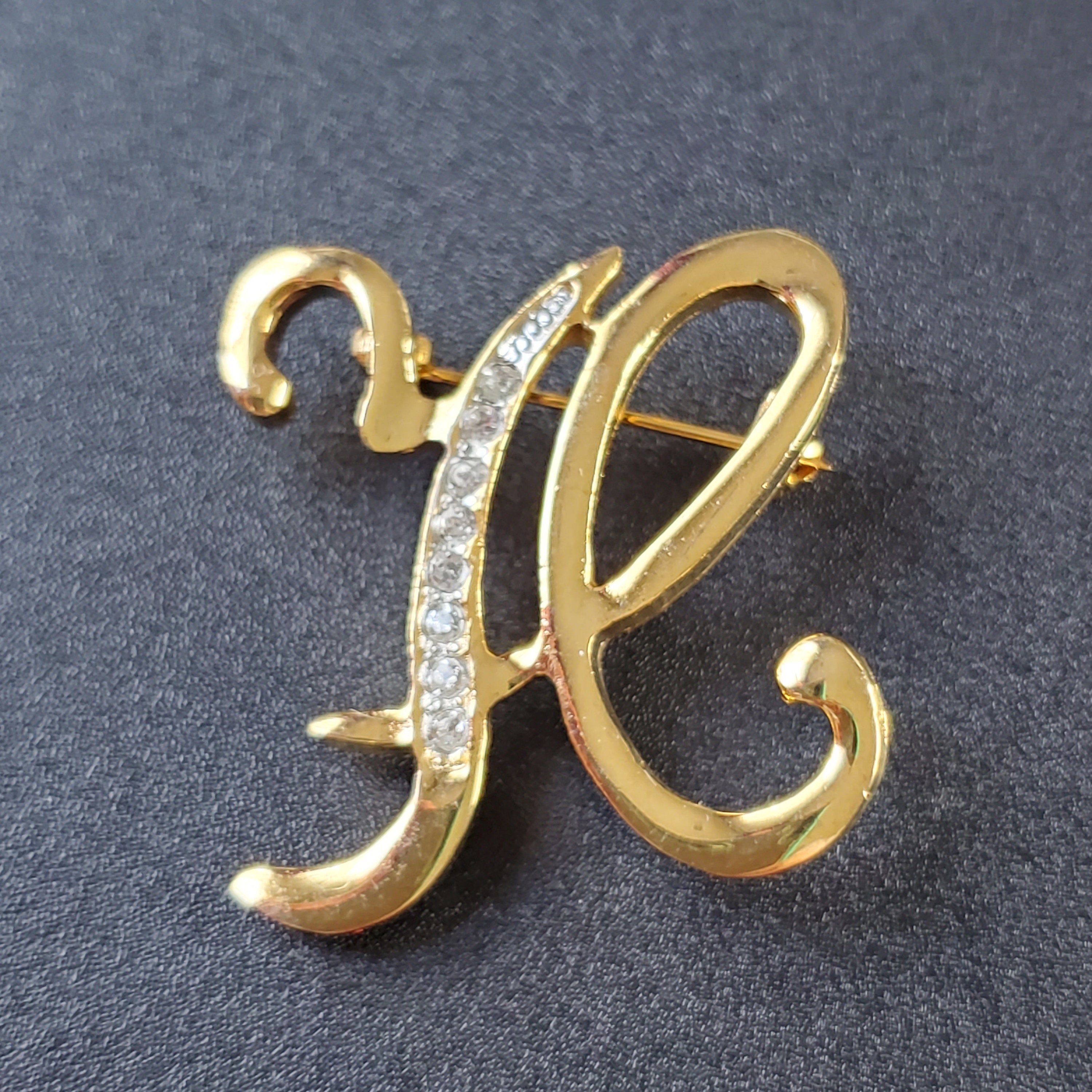 Vintage Letter Monogram Brooch, Initial Brooch Pin - Etsy