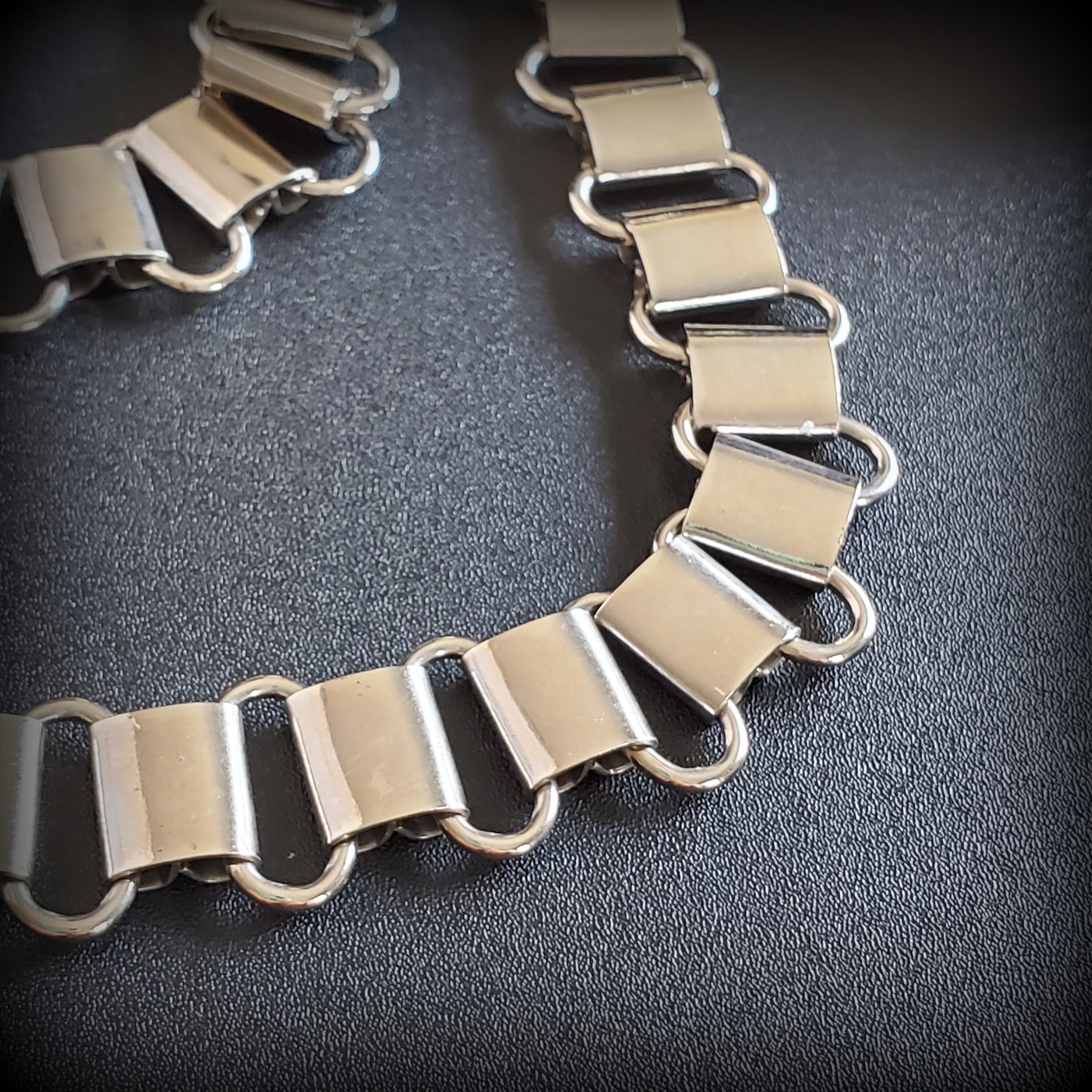 Vintage Box Link Chain Necklace, 1990s Silver Chunky Chain Necklace ...