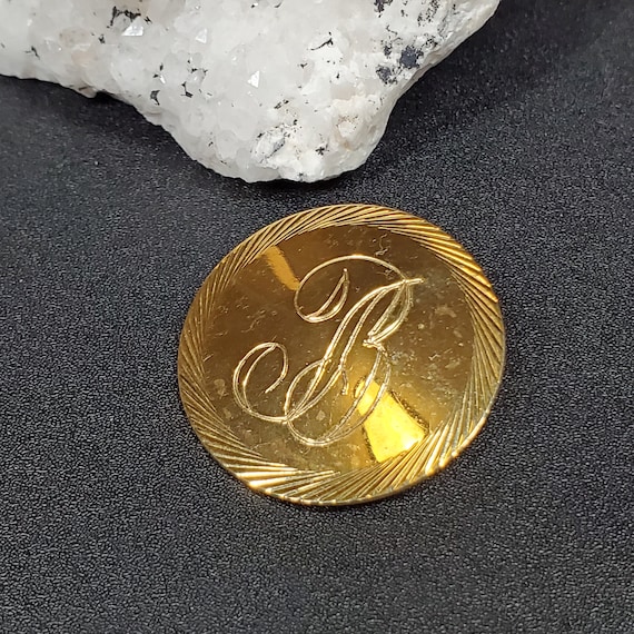 B Letter brooch Alphabet B pin Vintage initial brooch… - Gem