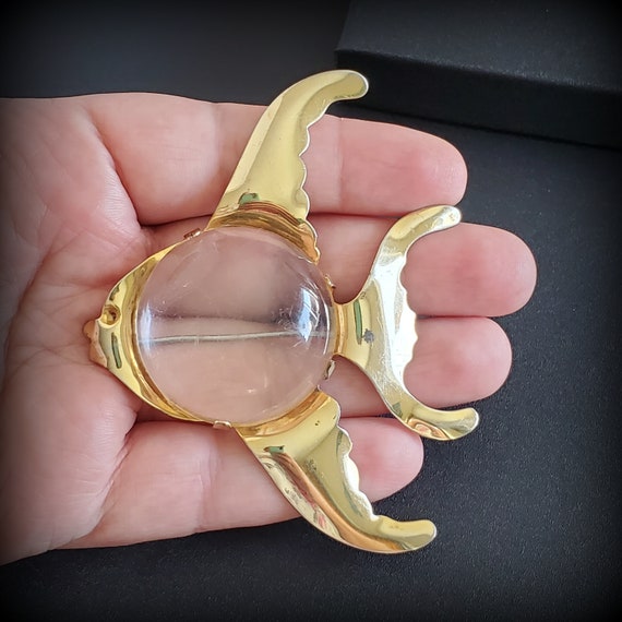 Vintage Jelly Belly brooch, 1940's Large Angel fish G… - Gem