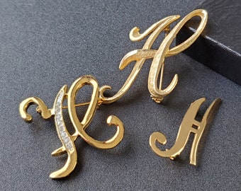 Monogram Pin Sterling Silver Brooch, Handbag Pin, Coat Pin, Customize ...