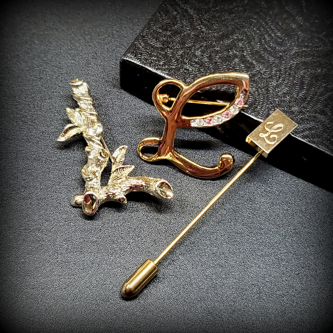 Vintage Letter L Brooch Pin, Initial Monogram Brooch - Etsy