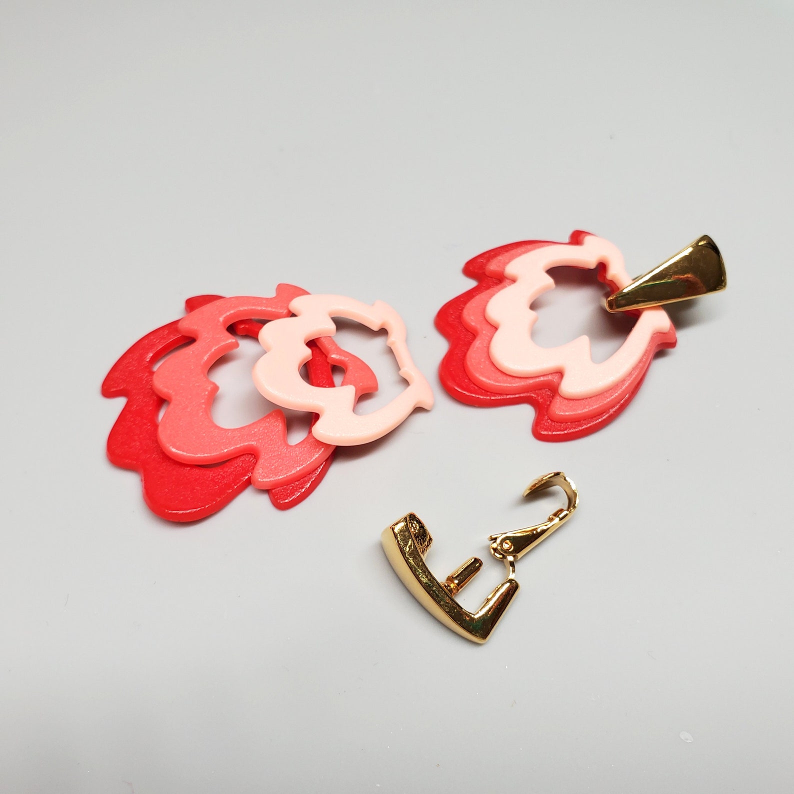 Vintage Avon Interchangeable Flame Earrings Red Fire Clip-on - Etsy