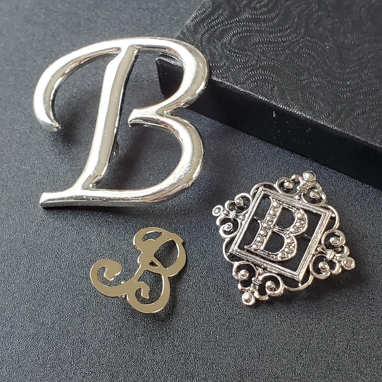 B Letter brooch Alphabet B pin Vintage initial brooch pin | Etsy
