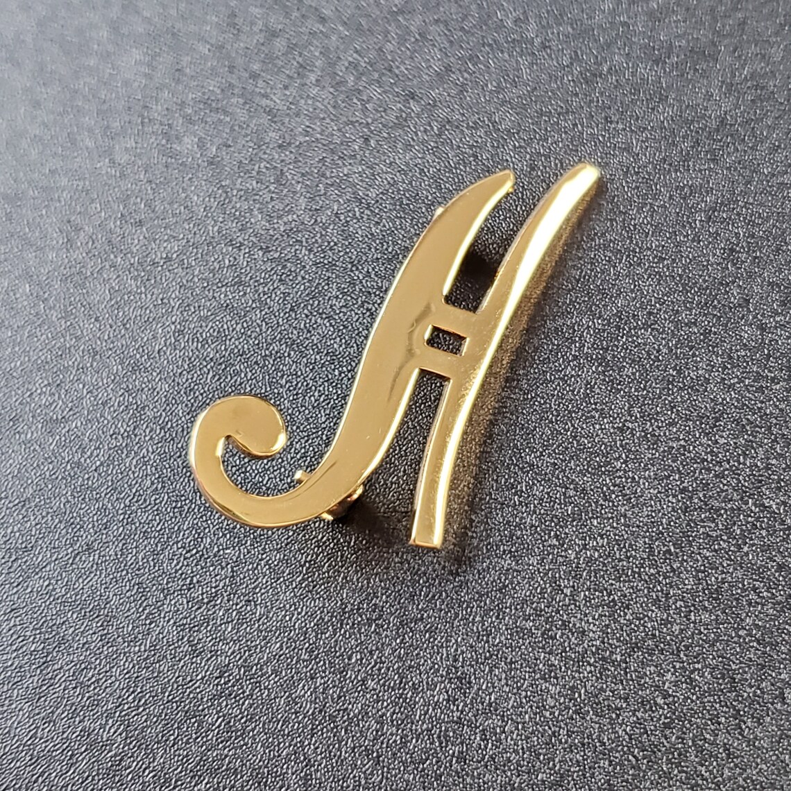 Vintage Letter Monogram Brooch Initial Brooch Pin - Etsy