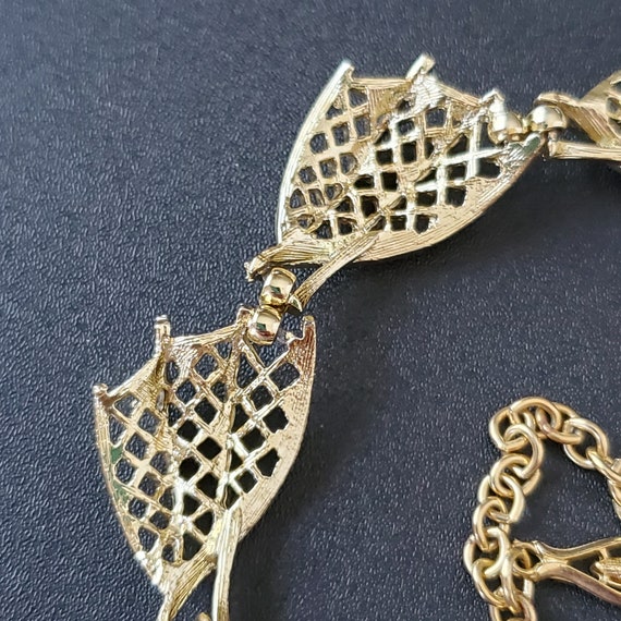 Vintage Lisner gold dragon wing link choker, chain ne… - Gem