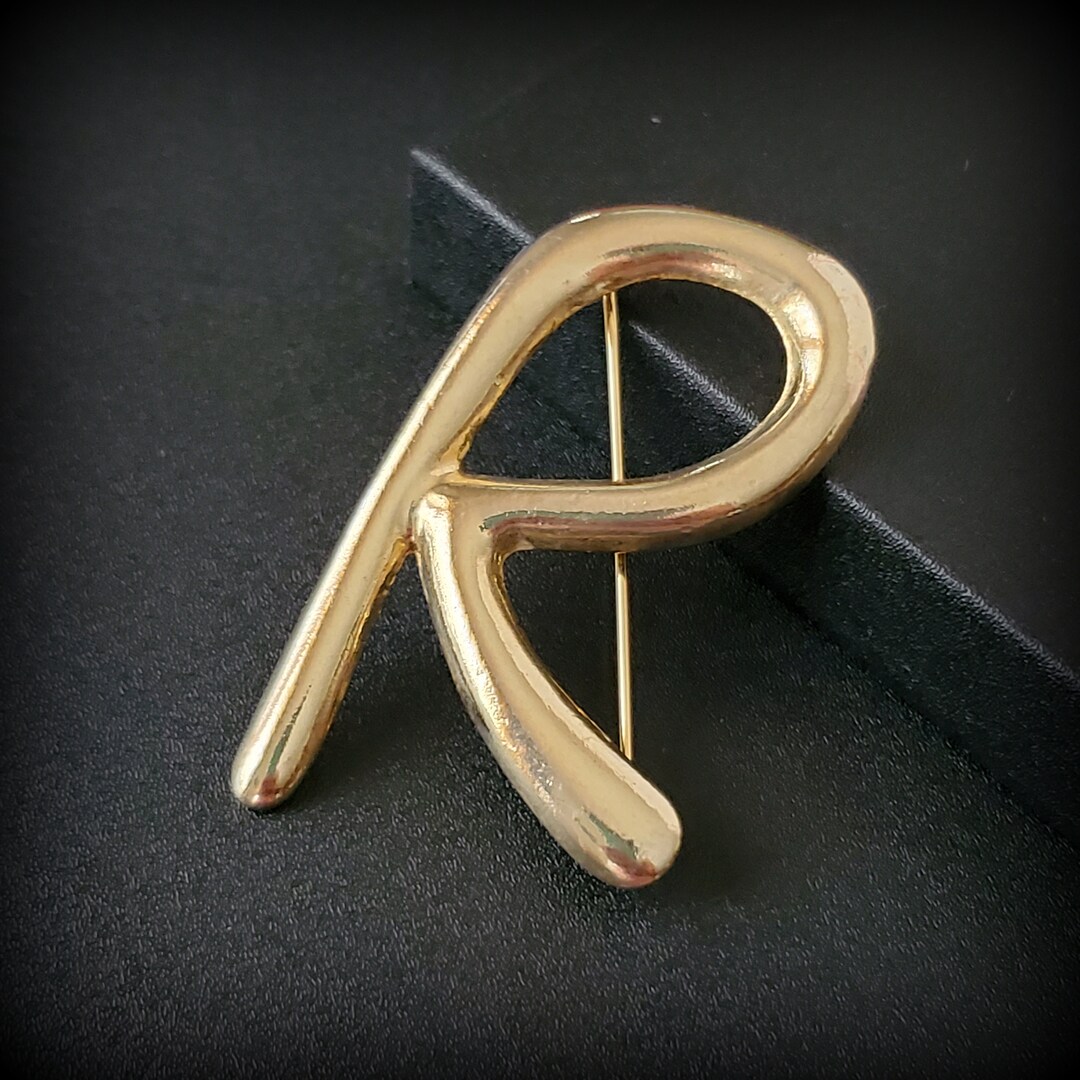 Large Letter R Brooch Monogram Initial Vintage Brooch Pin - Etsy