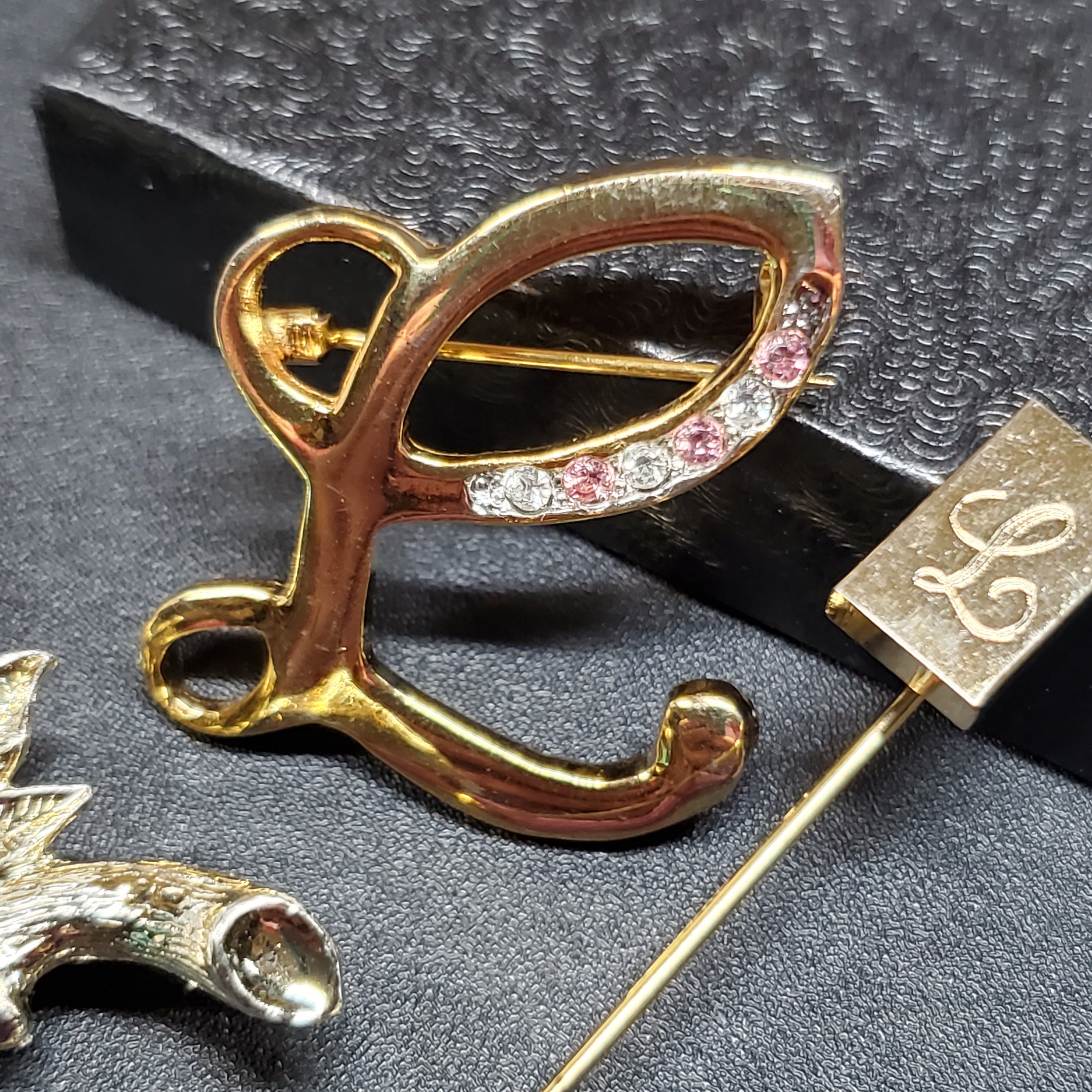 Vintage Letter L Brooch Pin Initial Monogram Brooch - Etsy