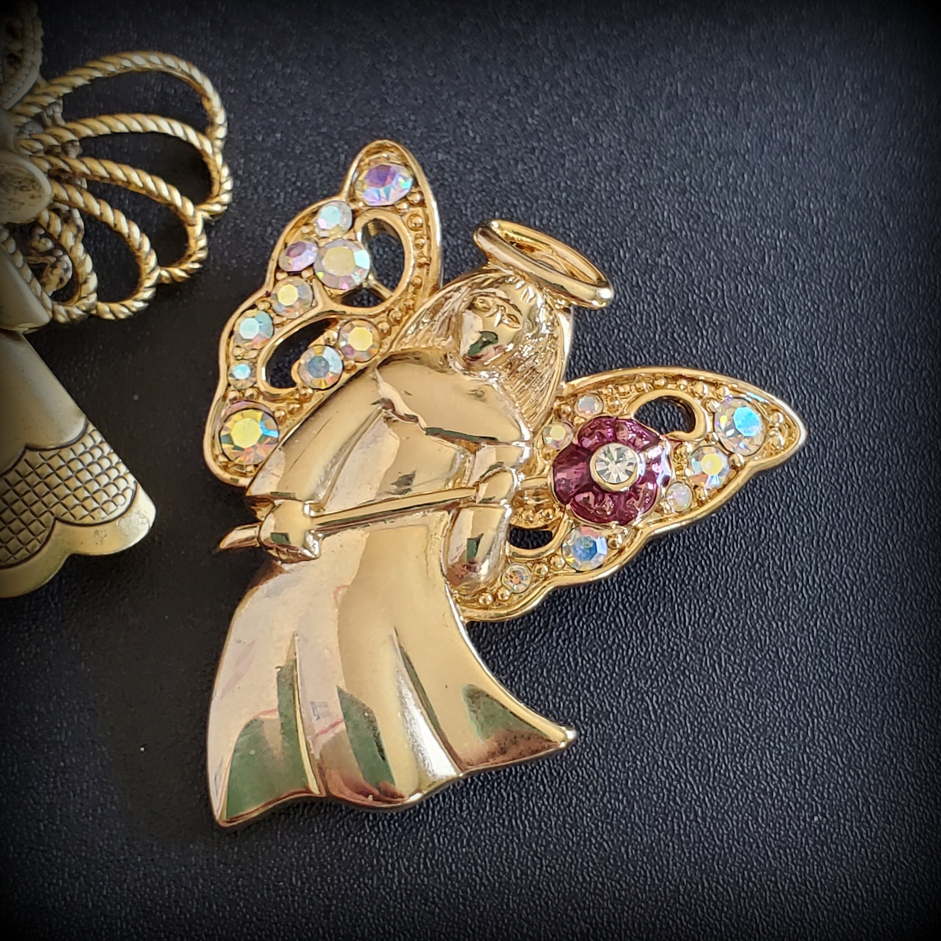 Vintage Two Angel Brooches, Figural Brooch Pin, Christmas Gifts for Mom ...